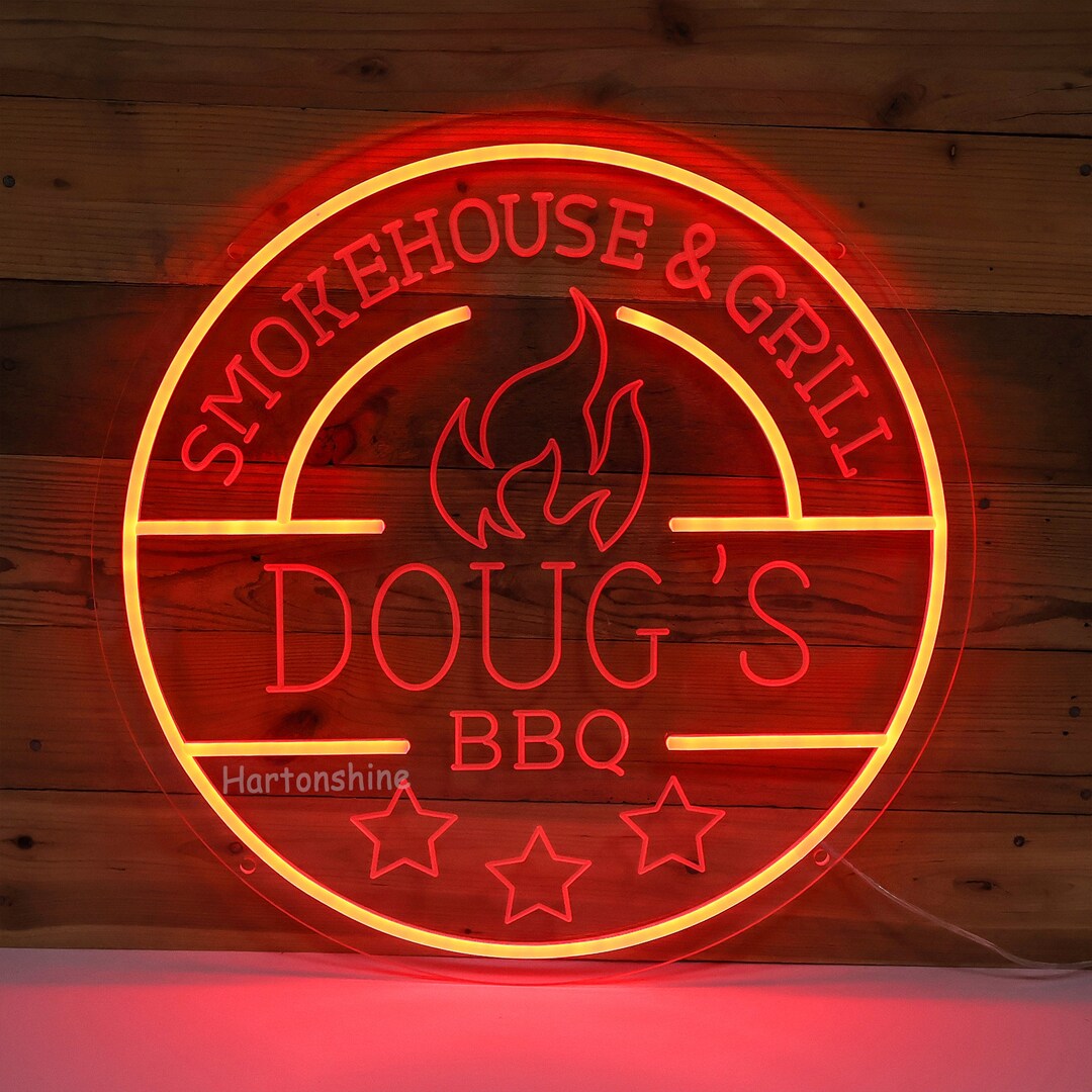 Personalized BBQ Neon Signs, Barbecue Neon Lights, Bar Party Wall Decor ...