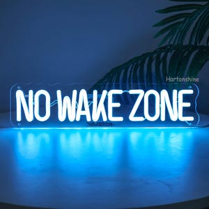 NO WAKE ZONE Neon Sign, Vintage Wall Sign, Beach Led Neon Sign, Lake ...