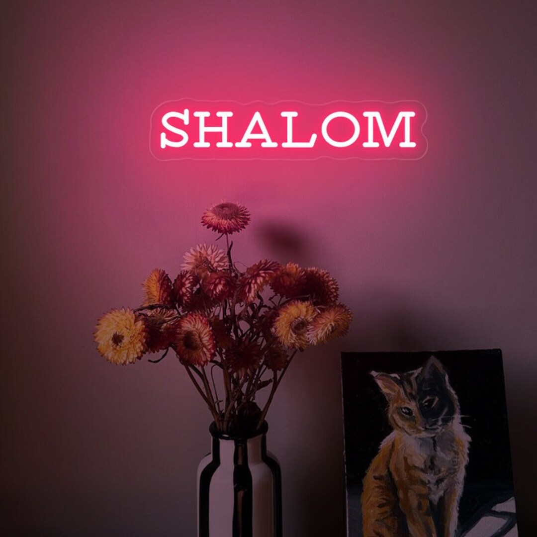 Shalom Neon Sign, Israelite Wall Sign Decor, Inspired by Friday Night ...
