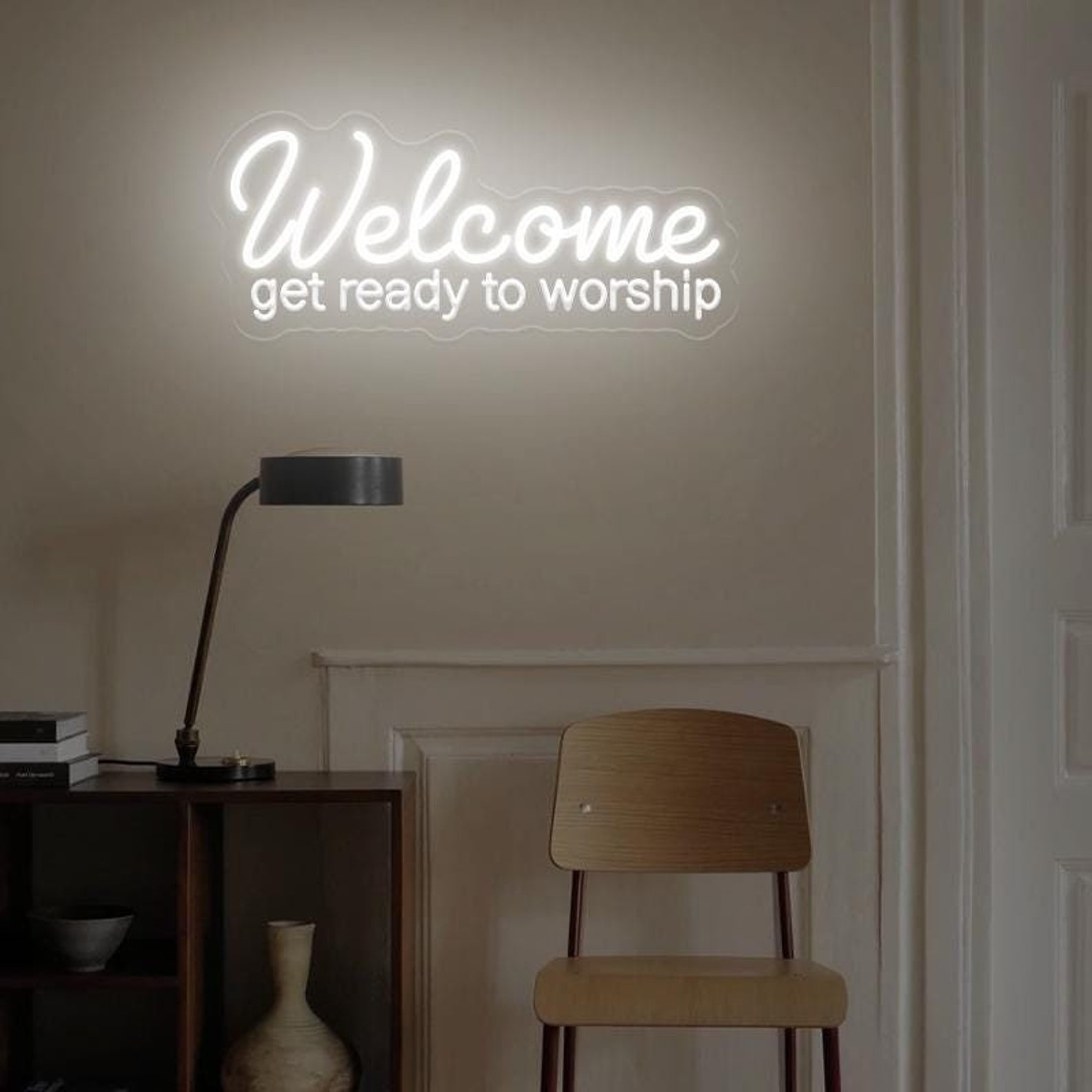 Welcome Get Ready to Worship Neon Sign, Worship Church Neon Light ...