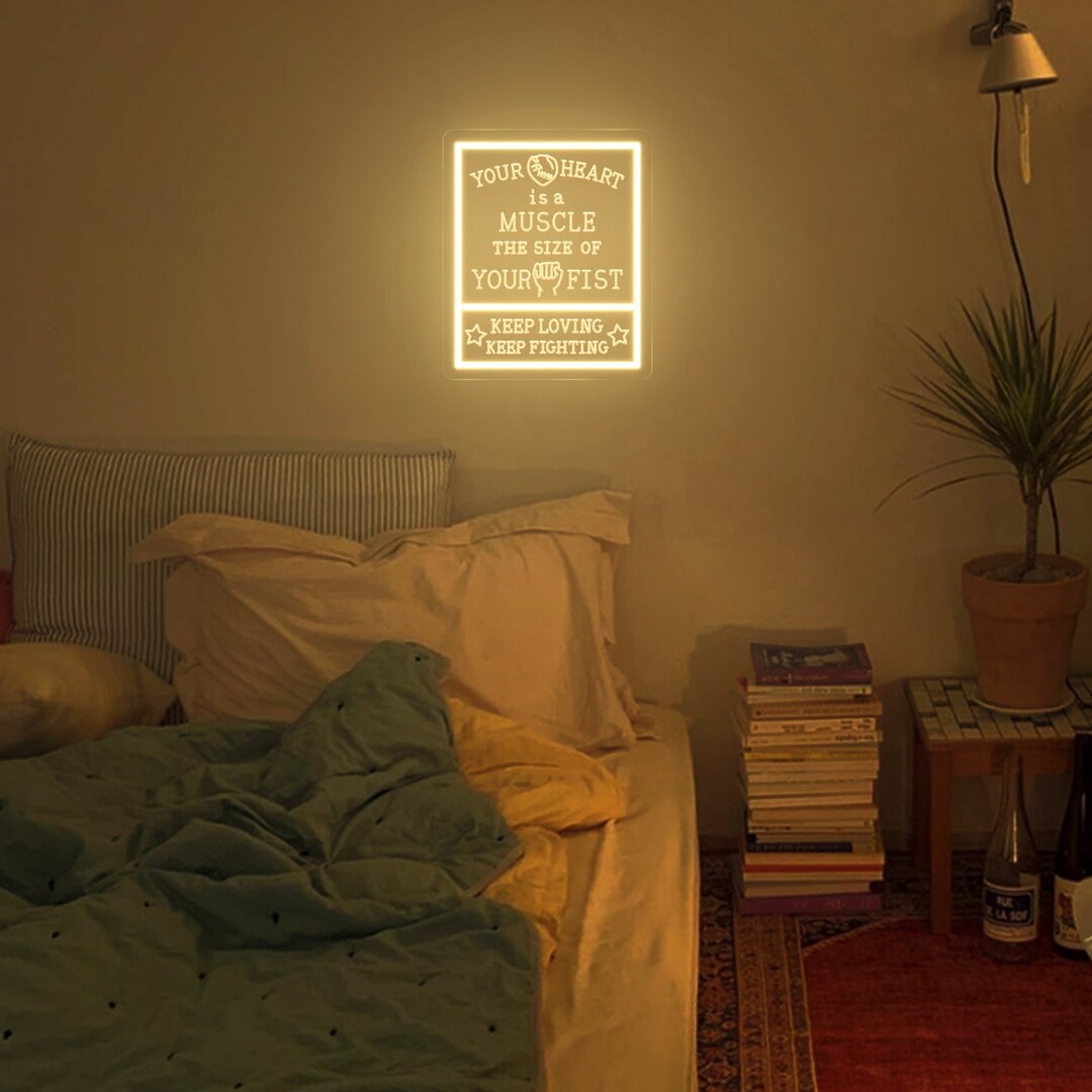 Your Heart is A Muscle Neon Sign, Music Show Studio Room Decor, Punk ...