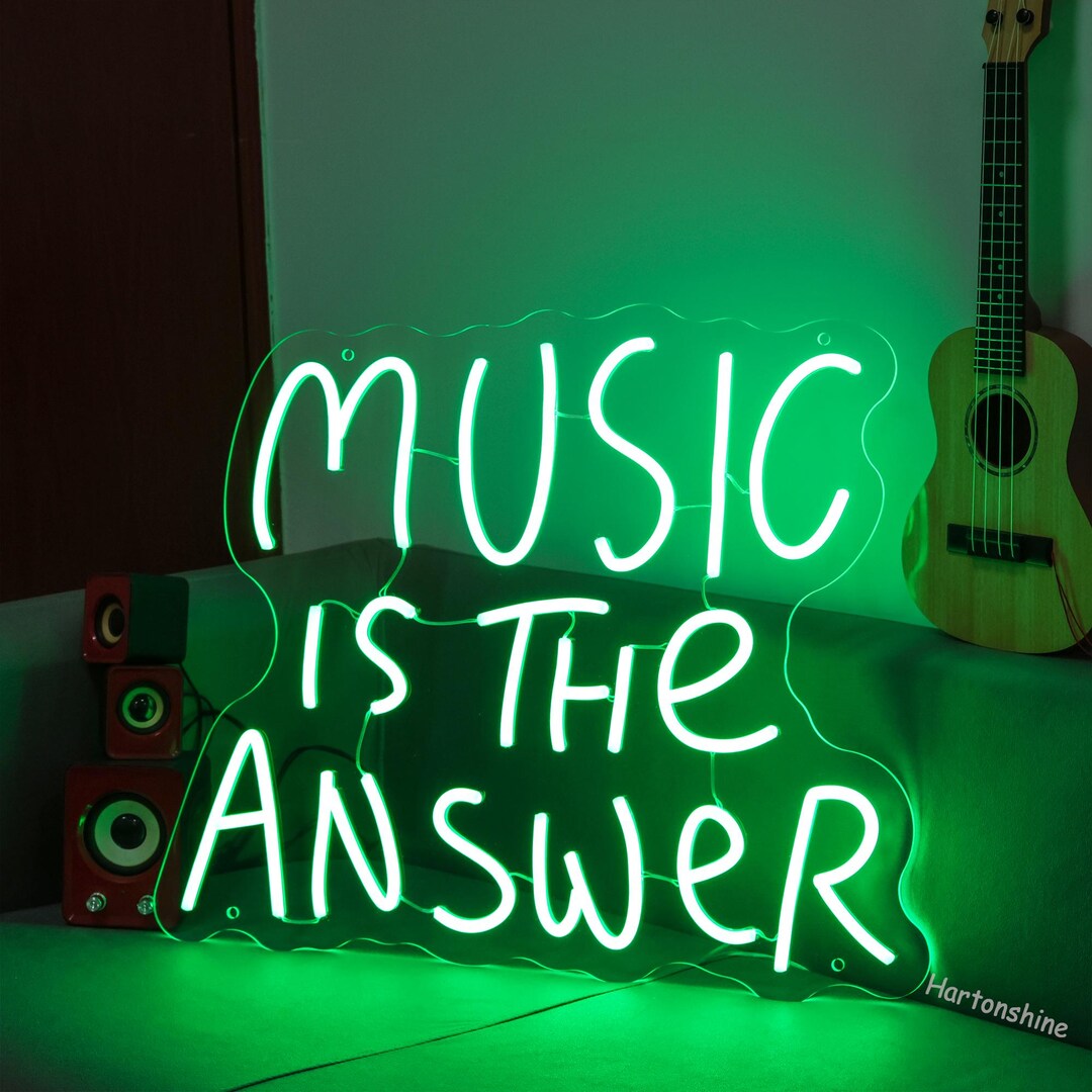 Music is the Answer Neon Sign, Music Wall Sign, Bedroom Dorm Decor ...