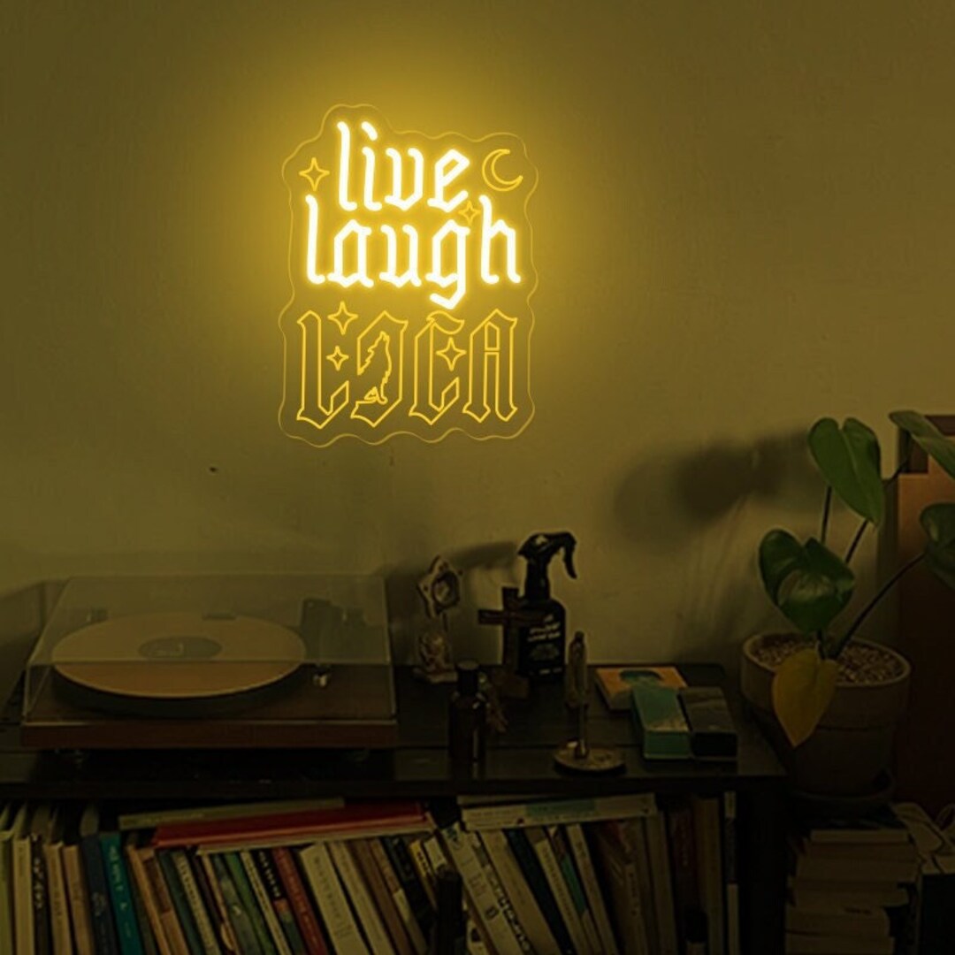 Live Laugh Loca Neon Sign, Movie Merch Neon, Personalized Book Lover ...