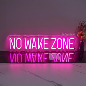 NO WAKE ZONE Neon Sign, Vintage Wall Sign, Beach Led Neon Sign, Lake ...