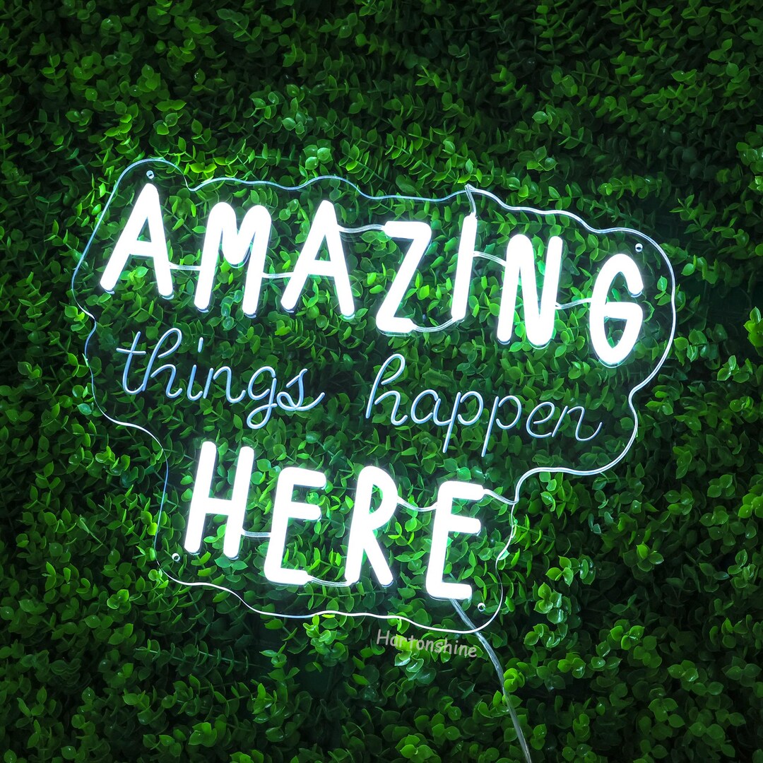 Amazing Things Happen Here Neon Sign, Teachers School Neon Light ...