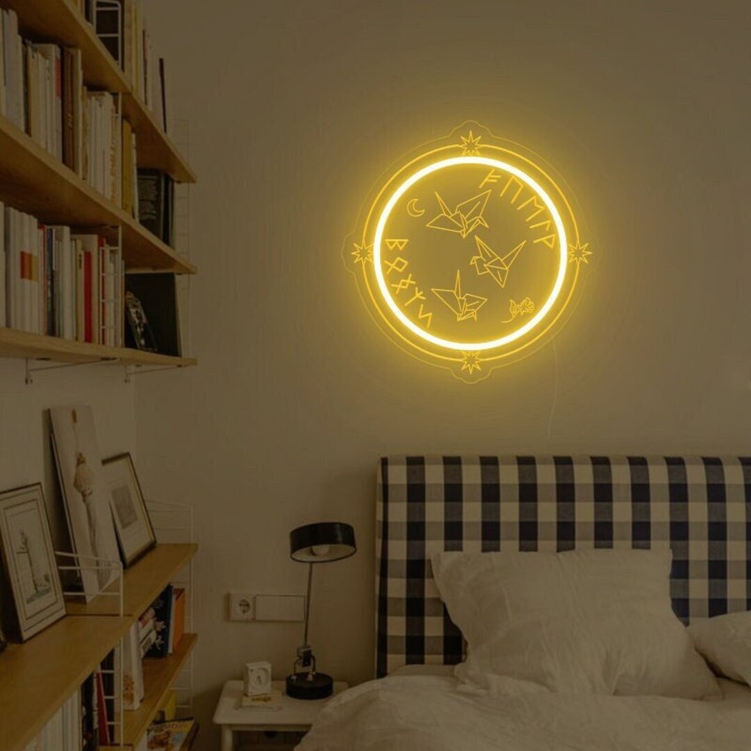 Manacled Neon Sign, Gift for Fanfiction Lover, Paper Crane Manacled ...