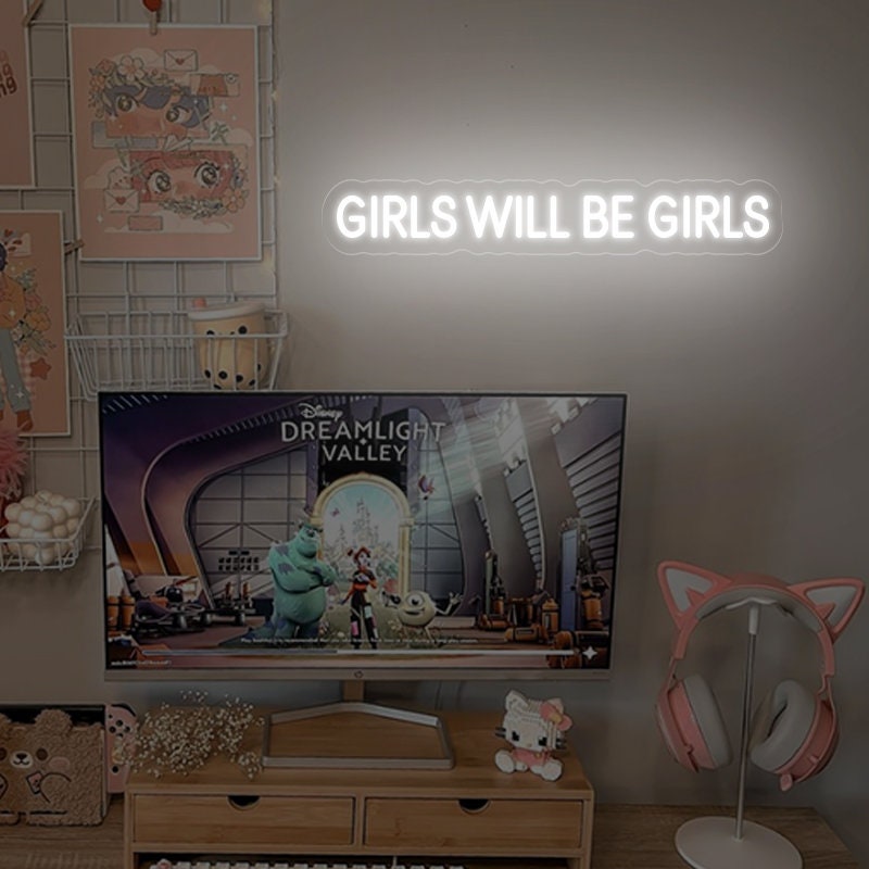 Girls Will Be Girls Neon Sign, Feminist Neon Light, Burn the Patriarchy ...
