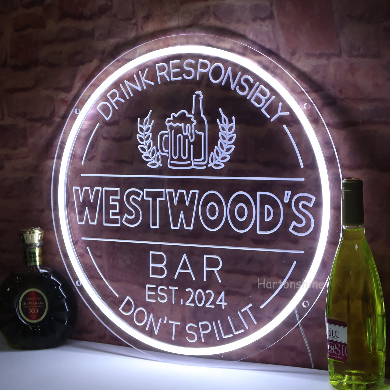 Personalized Neon Sign, Custom Bar Neon, Man Cave Neon Light, Whiskey ...