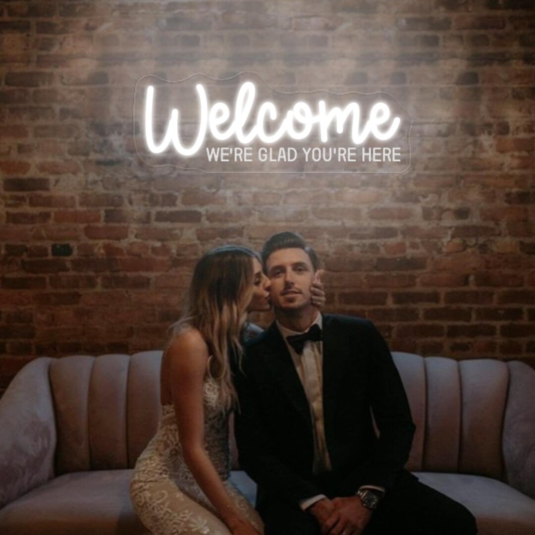 Welcome We're so Glad You're Here Neon Sign, Church Entry Way Neon ...