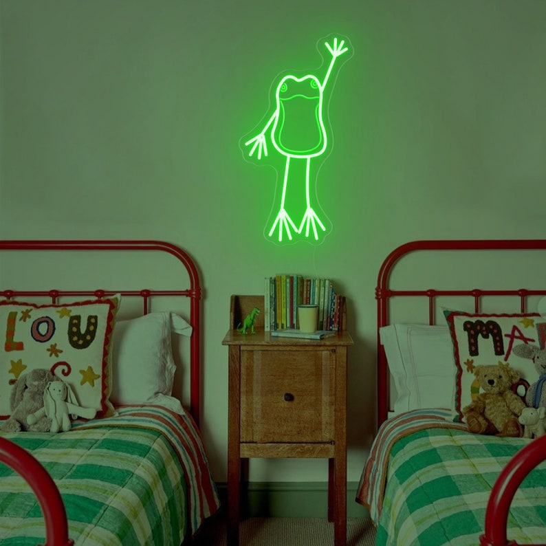 Reach Out Frog Neon Sign, Children's Room Art Decor, Kawaii Frog Baby ...