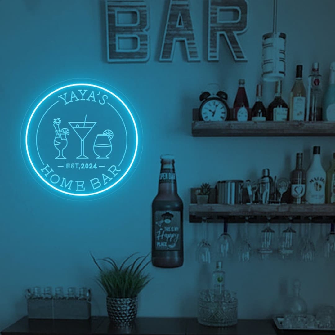 Custom Home Bar Neon Sign, Personalized 3D Engraved Pub Sign, Custom ...