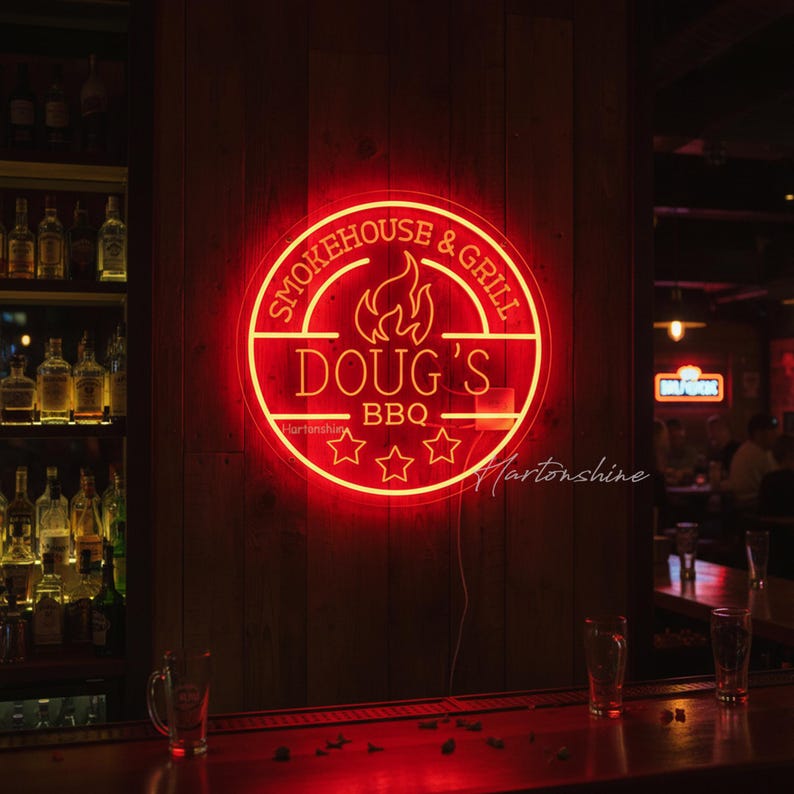 Personalized BBQ Neon Signs, Barbecue Neon Lights, Bar Party Wall Decor ...