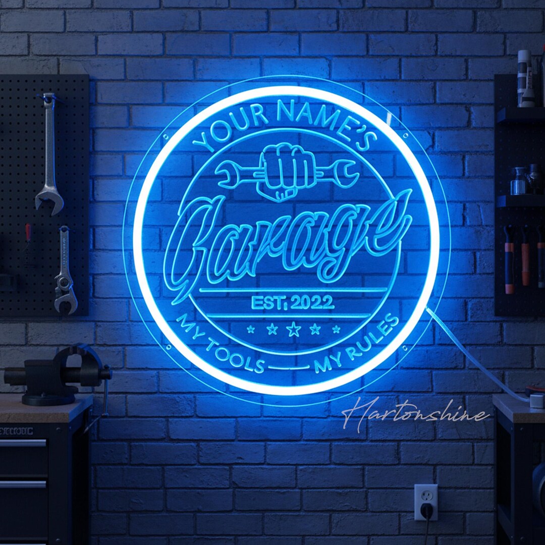 Custom Garage Neon Sign, Personalized Light up Garage Signs, Gift for ...