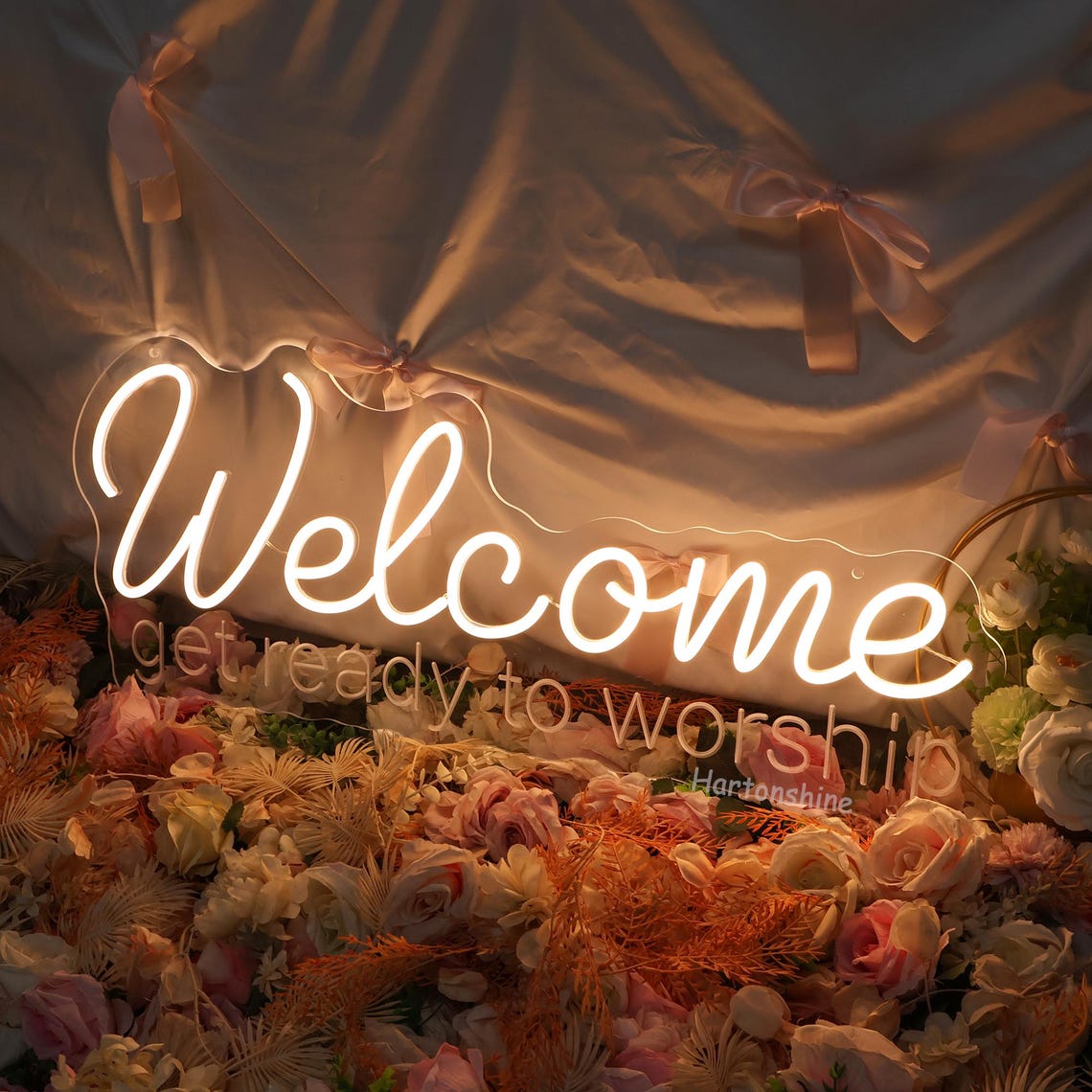 Welcome Get Ready to Worship Neon Sign, Worship Church Neon Light ...