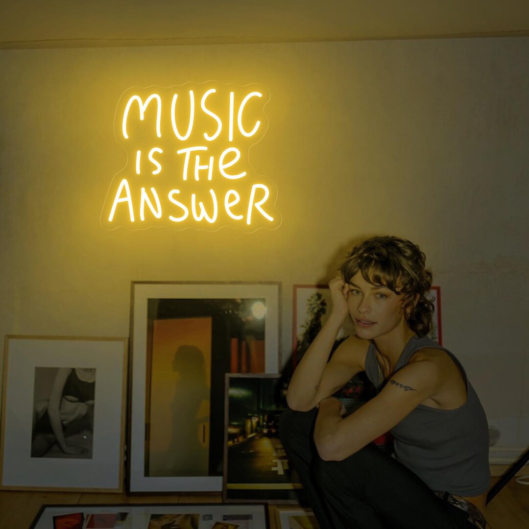 Music is the Answer Neon Sign, Music Wall Sign, Bedroom Dorm Decor ...