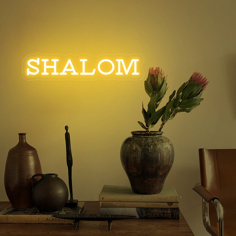Shalom Neon Sign, Israelite Wall Sign Decor, Inspired by Friday Night ...