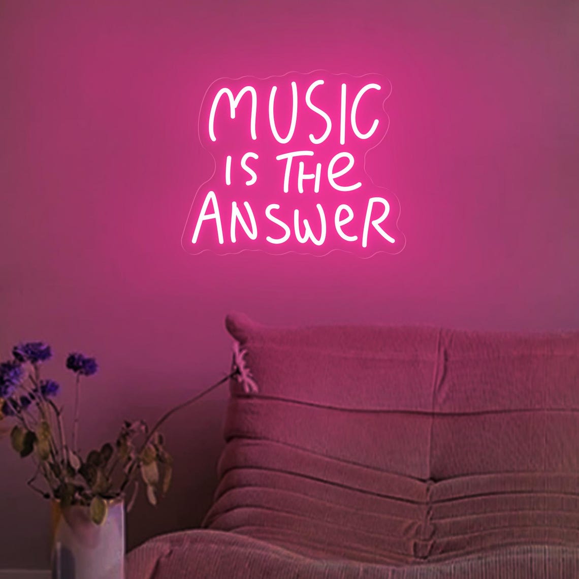 Music is the Answer Neon Sign, Music Wall Sign, Bedroom Dorm Decor ...