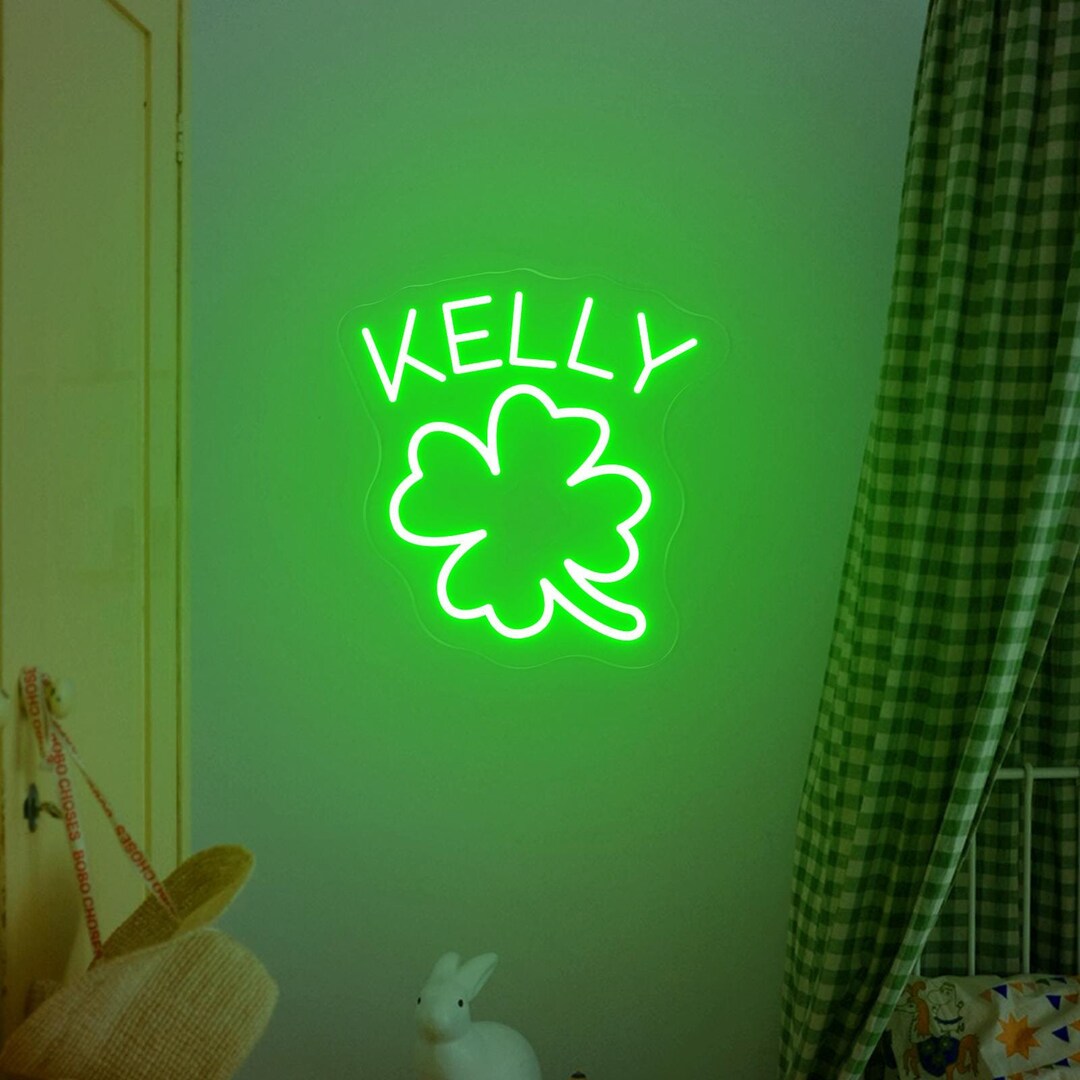 Custom Shamrock Neon Sign, Four-leaf Clover Neon Light, Personalized ...