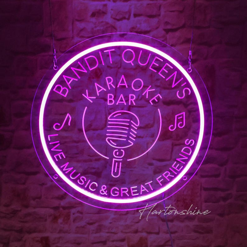 Custom Karaoke Neon Bar Sign, Personalized Karaoke Bar Neon Sign, Music ...