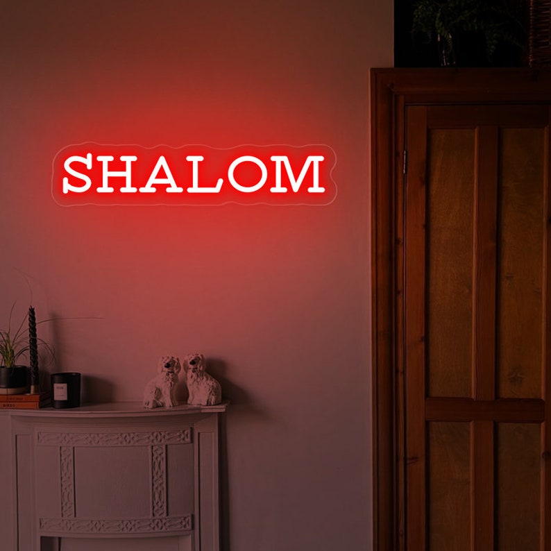 Shalom Neon Sign, Israelite Wall Sign Decor, Inspired by Friday Night ...