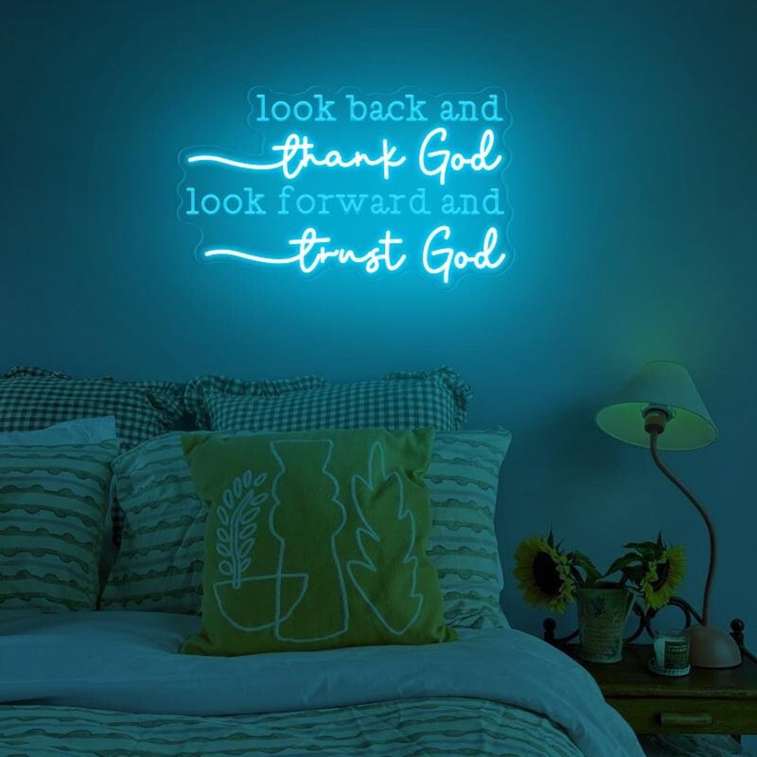 Thank God Trust God Neon Sign, Christian Jesus Neon Decor, Bible Verse ...