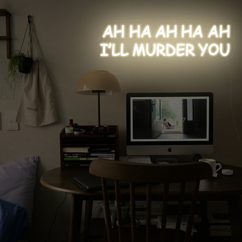Ah Ha, I'll Murder You Neon Sign, Japanese Anime Wall Decor, Anime ...