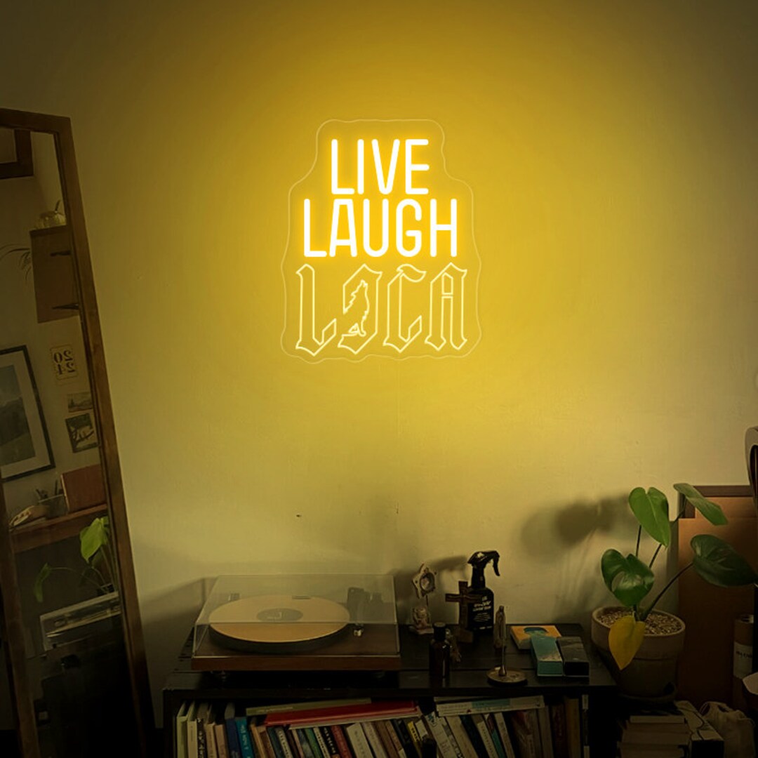 Live Laugh Loca Neon Sign, Movie Merch Neon, Personalized Book Lover ...