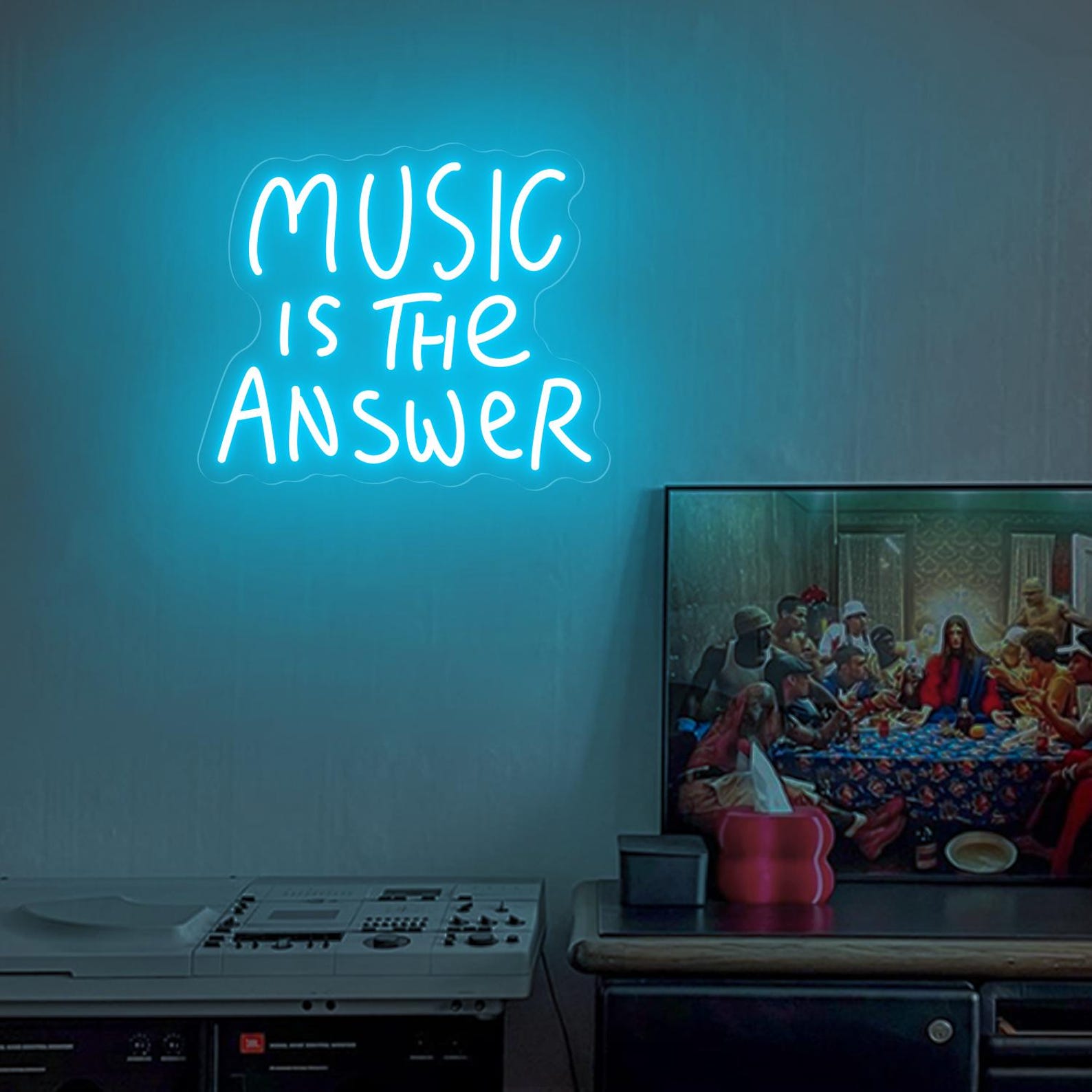 Music is the Answer Neon Sign, Music Wall Sign, Bedroom Dorm Decor ...