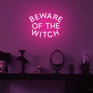 Beware of the Witch Neon Sign, Handmade Led Sign, Halloween Gifts ...