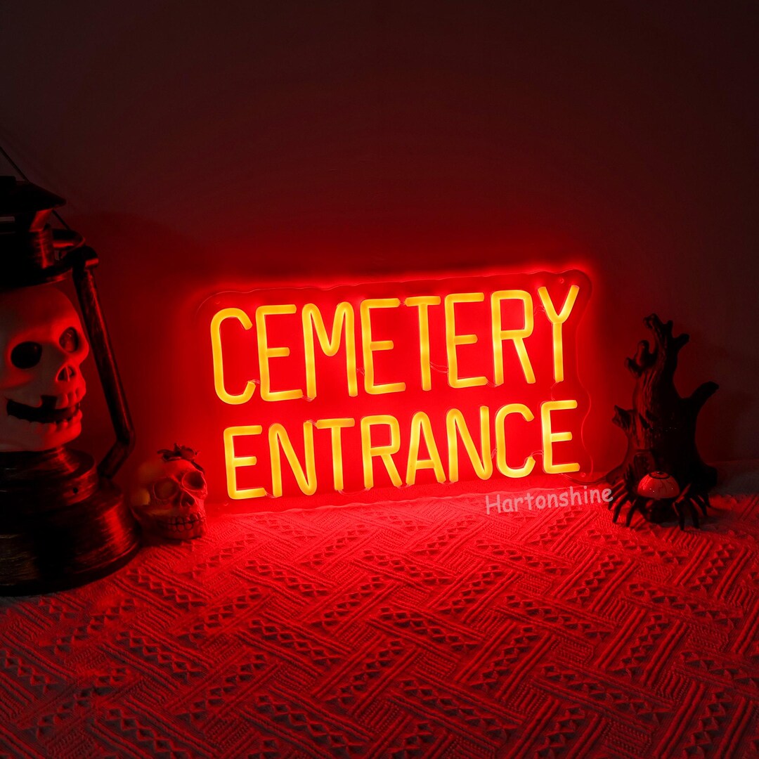 CEMETERY ENTRANCE Neon Sign, Gothic Neon Sign, Creepy Halloween Decor ...