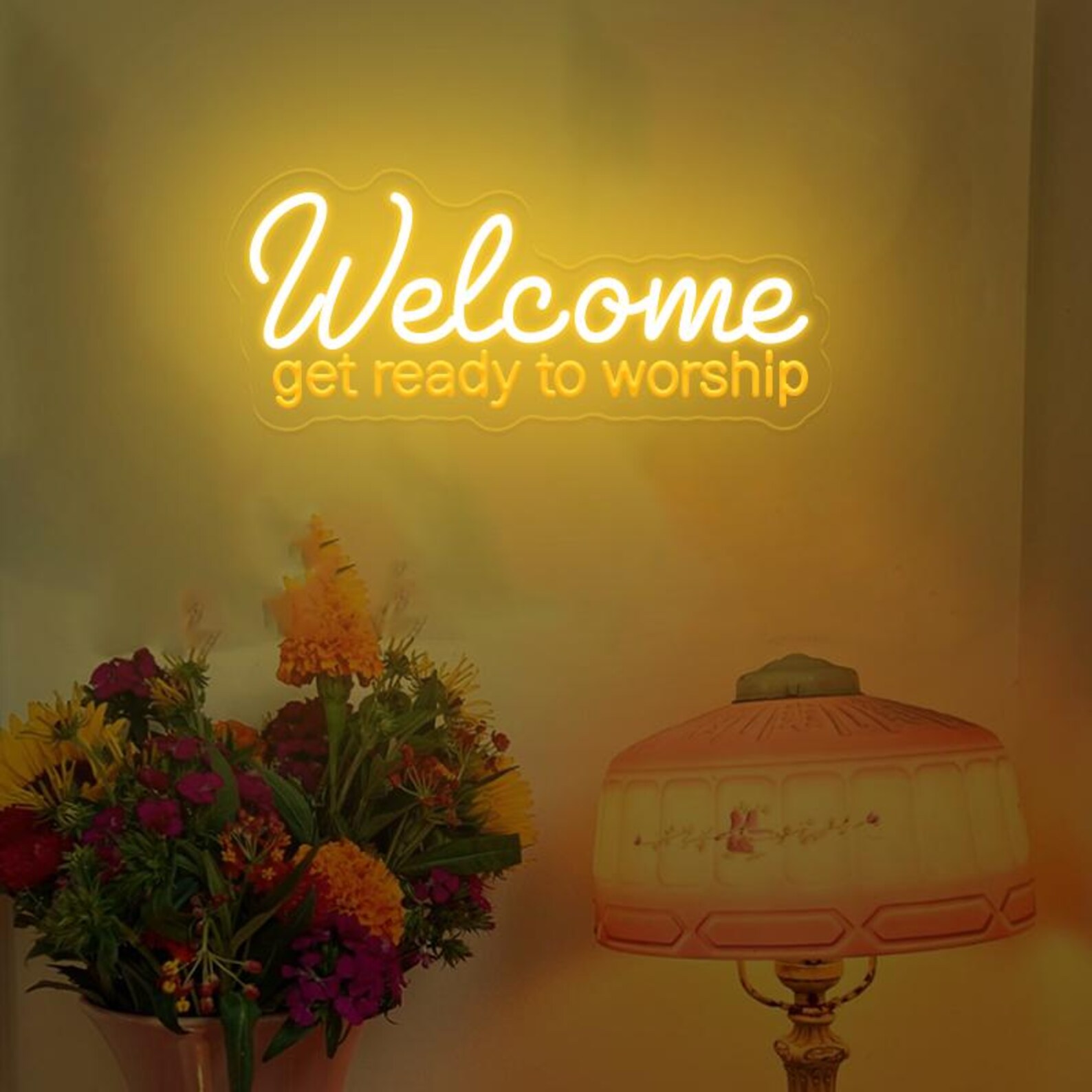 Welcome Get Ready to Worship Neon Sign, Worship Church Neon Light ...