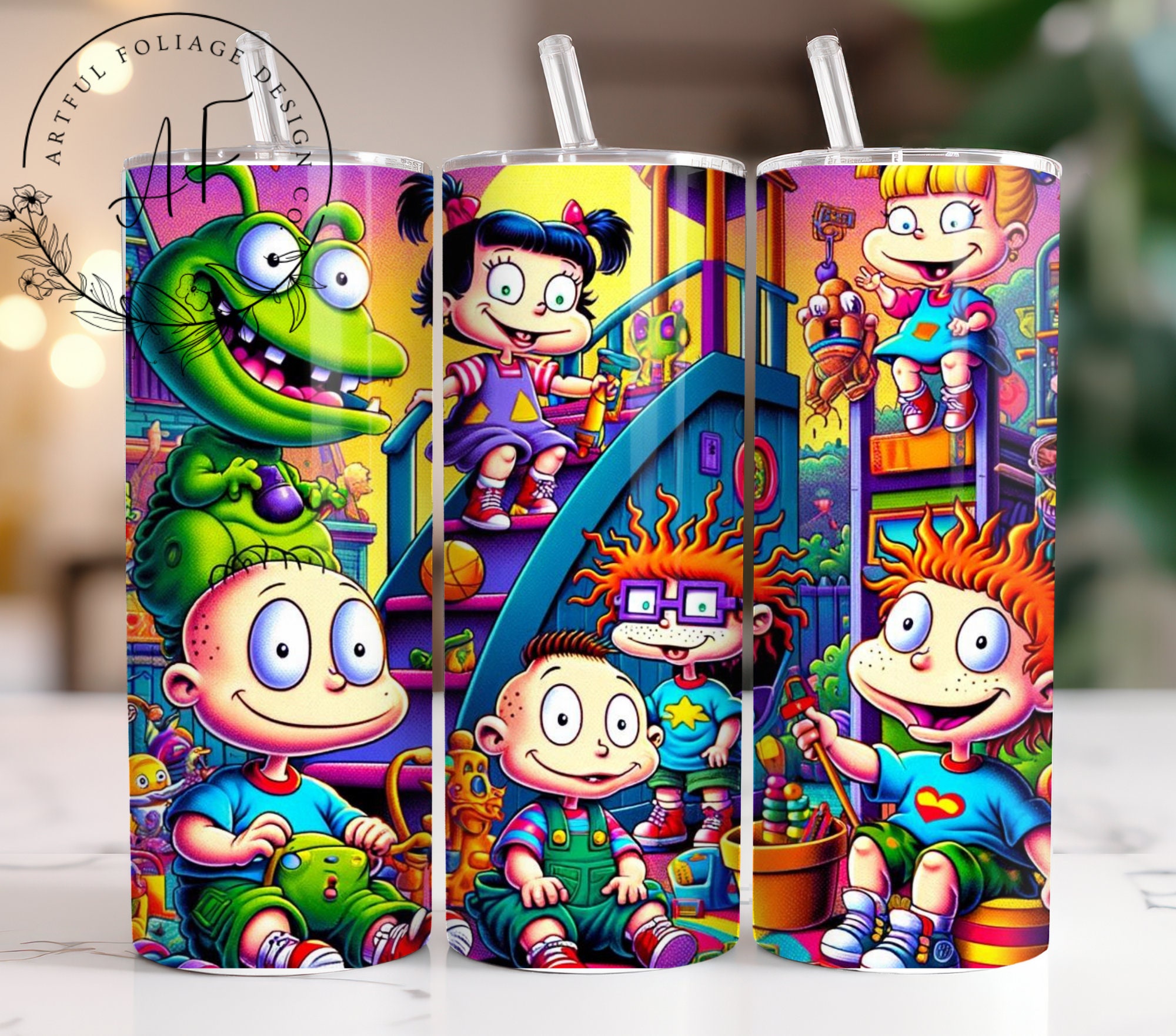 Rugrat Cartoon Wrap 20 Oz Skinny Tumbler Wrap Designs Sublimation ...