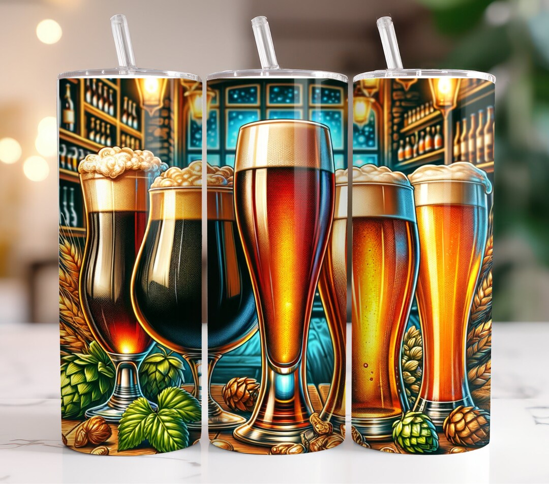 Beer Tumbler Wrap 20 Oz Skinny Tumbler Wrap Designs Sublimation Design ...