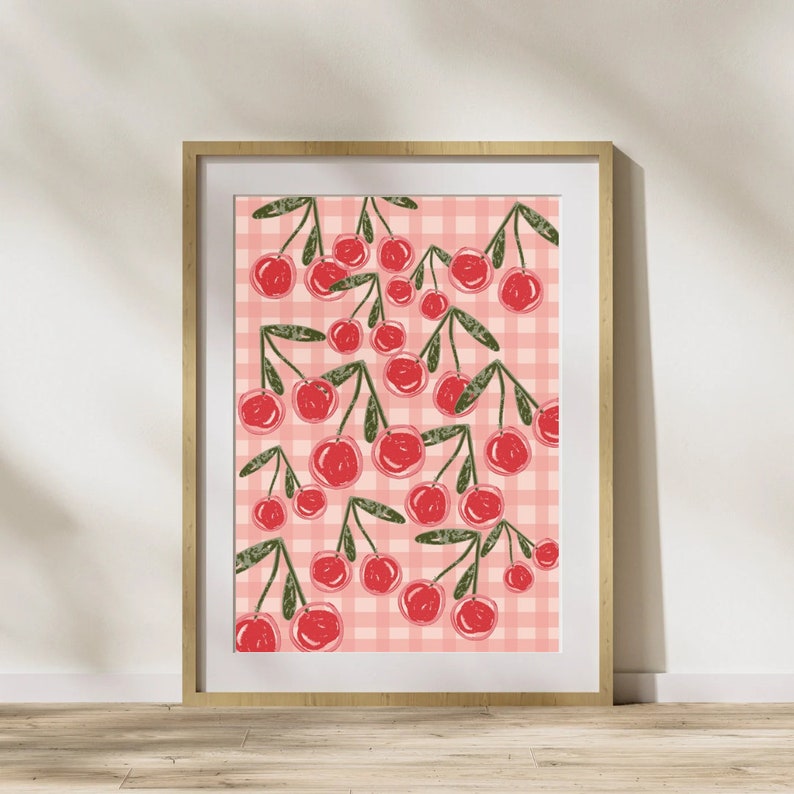 Cherry Print | Printable Digital Download | Abstract Cherry Printable ...