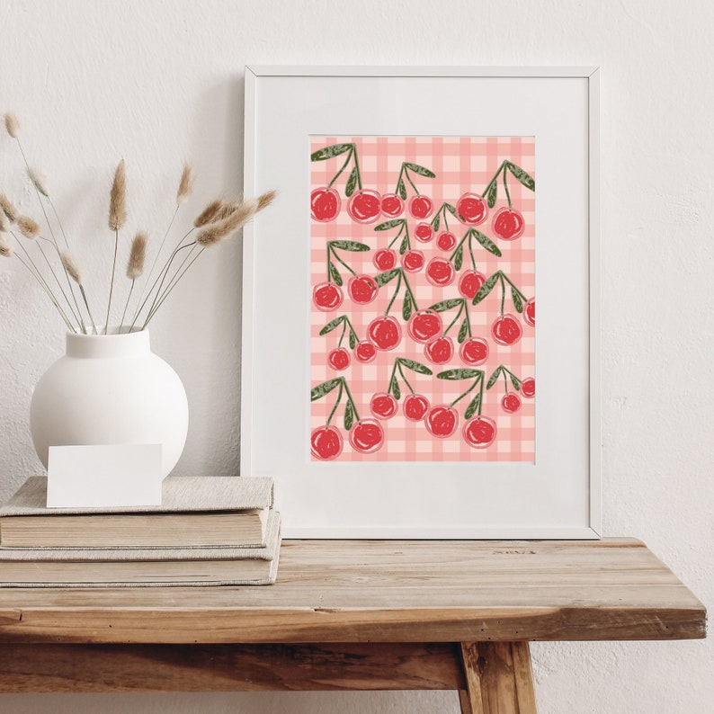 Cherry Print | Printable Digital Download | Abstract Cherry Printable ...