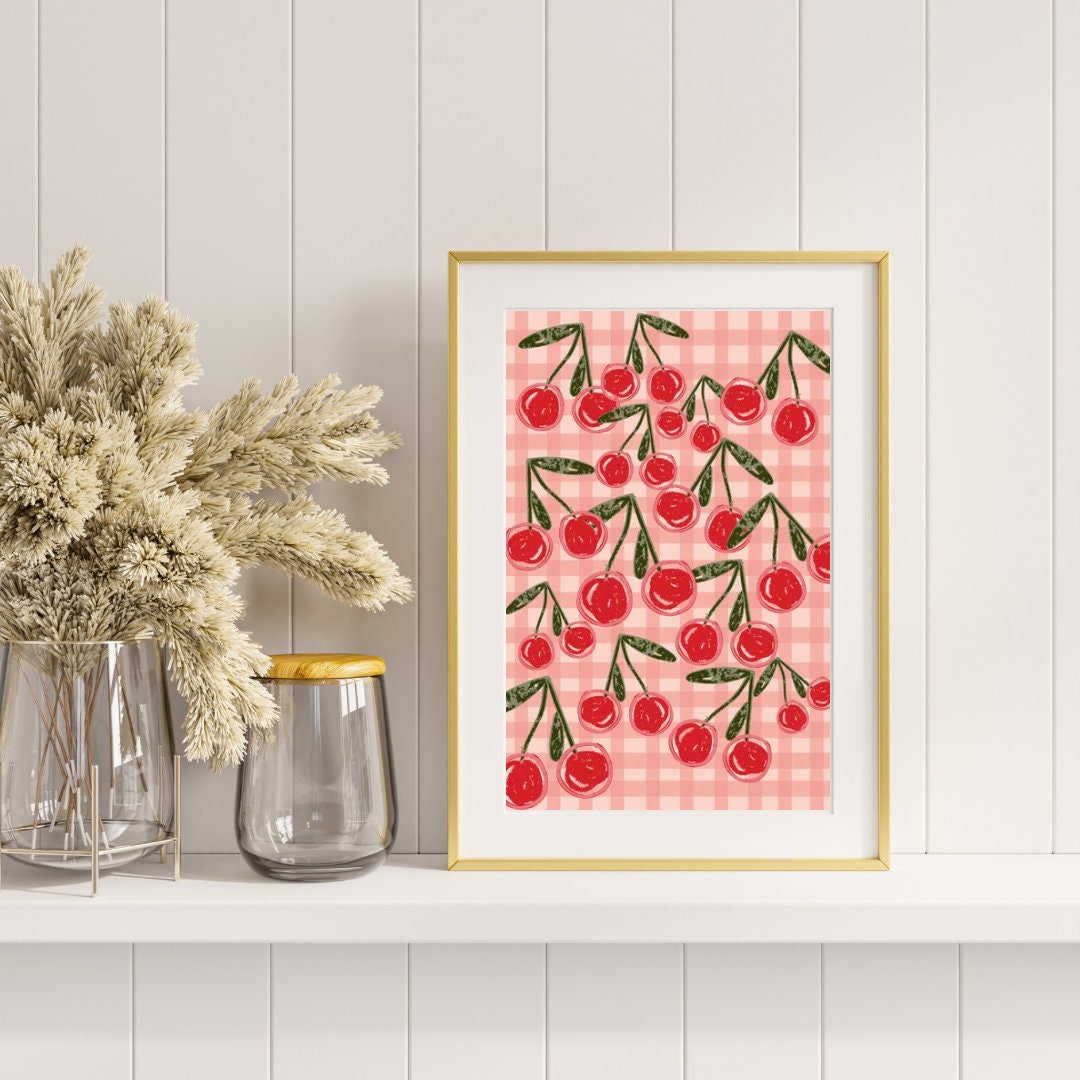 Cherry Print Printable Digital Download Abstract Cherry Printable ...