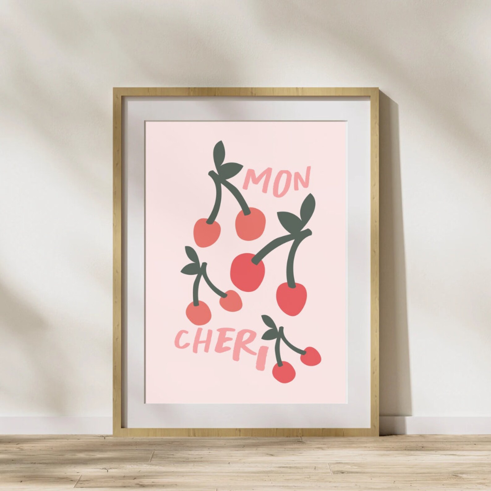 Mon Cheri Cherry Print | Printable Digital Download | Abstract Cherry ...