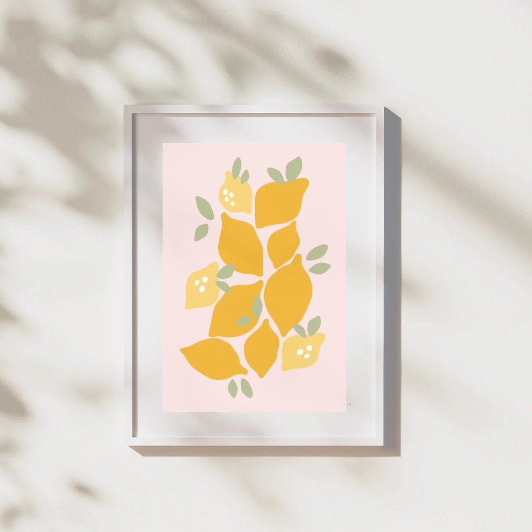Abstract Lemon Fruit Print | Printable Digital Download | Colorful ...