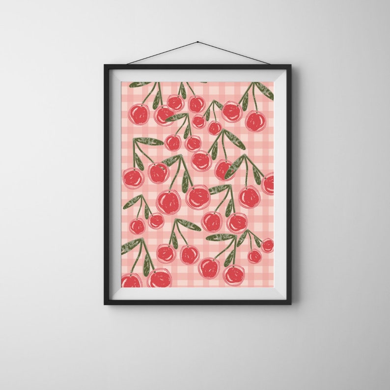 Cherry Print | Printable Digital Download | Abstract Cherry Printable ...