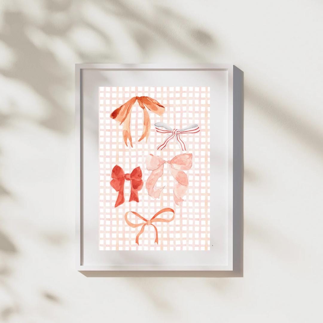 Nursery Watercolour Bow Print | Printable Digital Download | Colorful ...