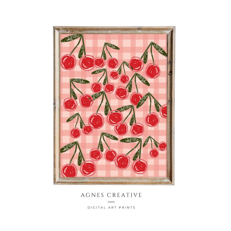 Cherry Print Printable Digital Download Abstract Cherry Printable ...