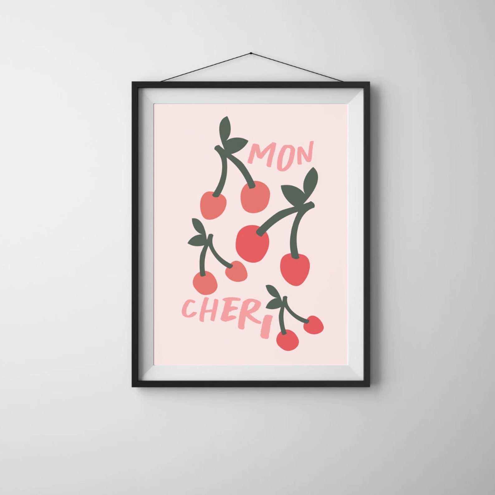 Mon Cheri Cherry Print | Printable Digital Download | Abstract Cherry ...