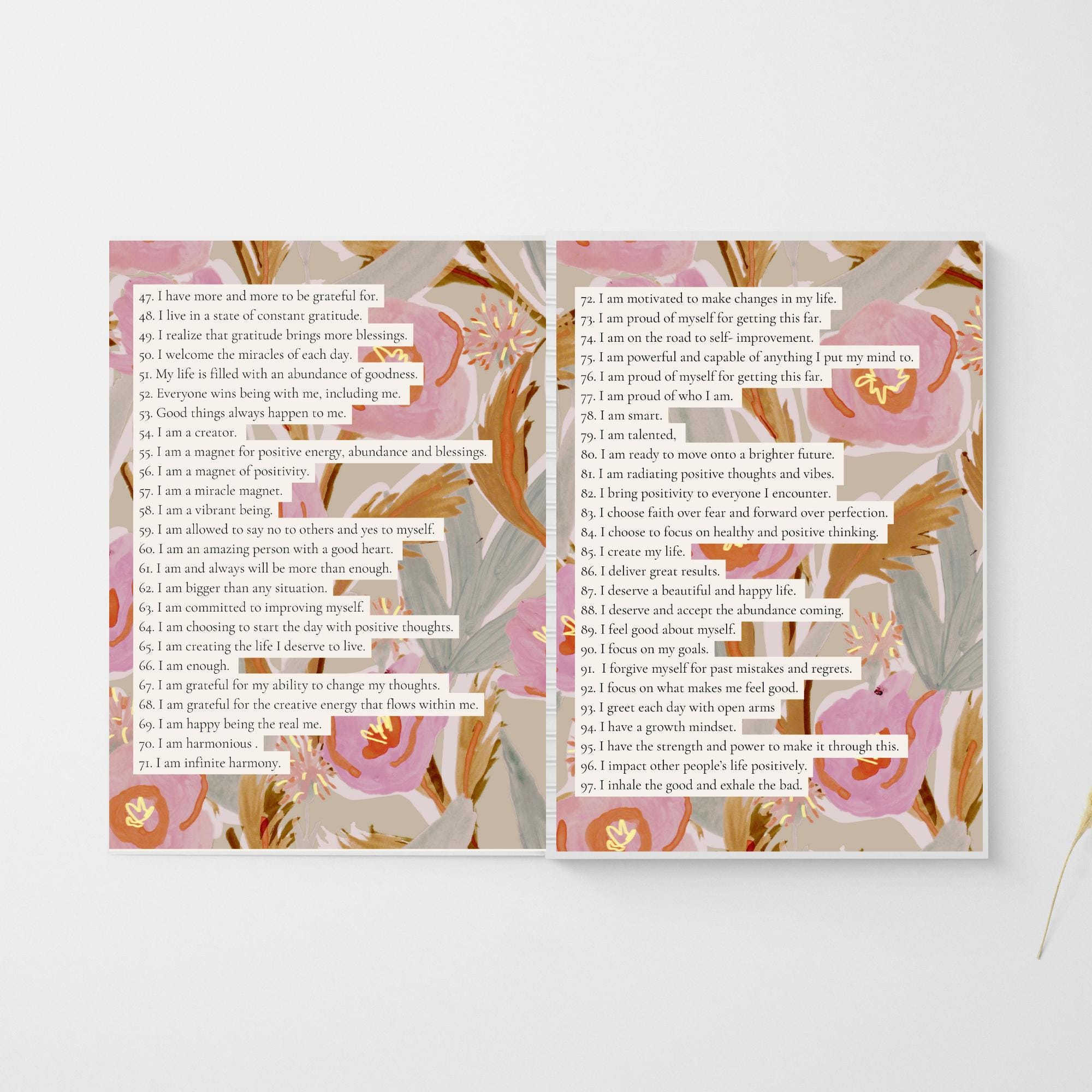 Hand Painted Daily Gratitude Journal Printable Digital Download ...