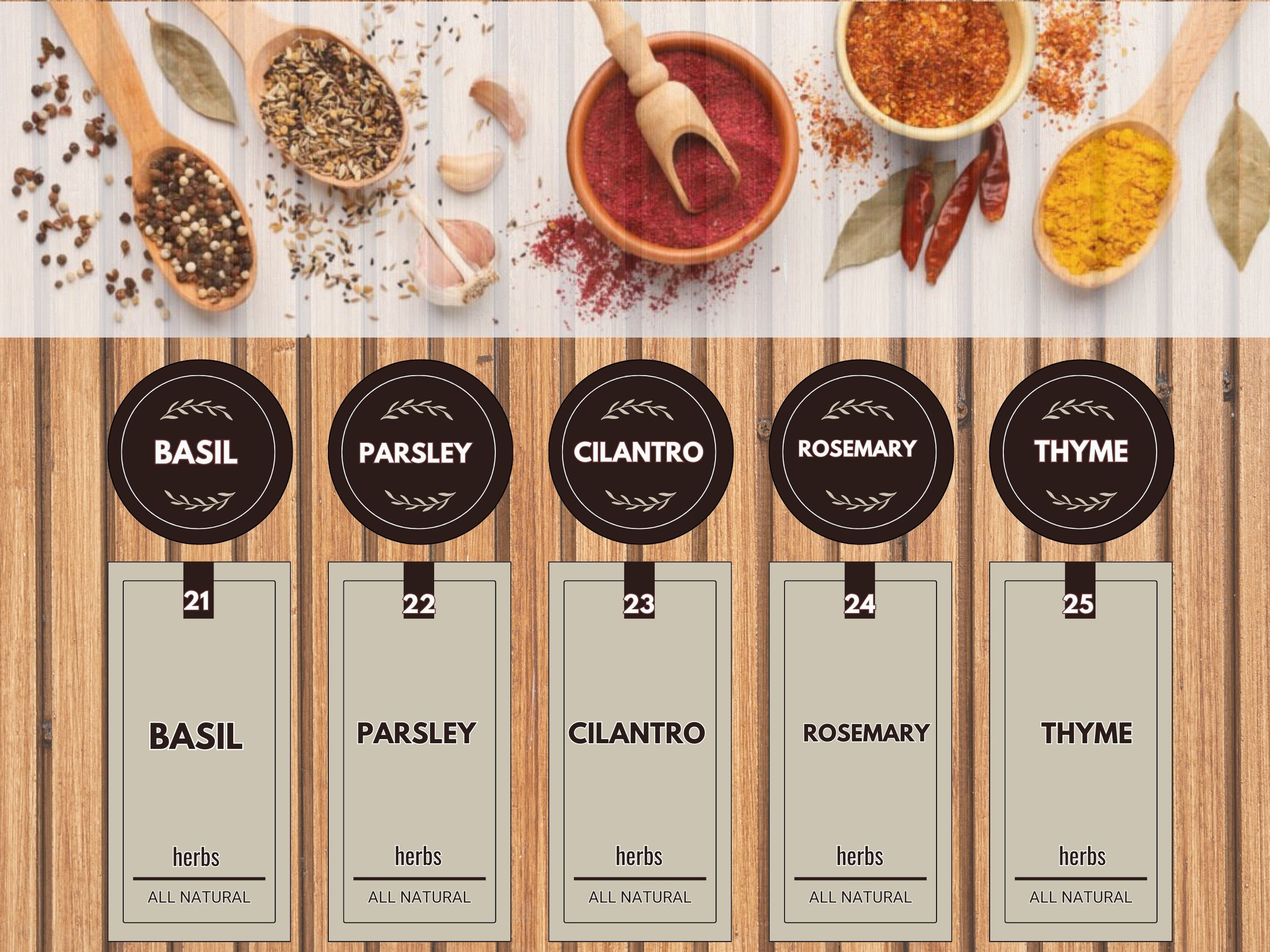 Pantry Spice Jar Labels Template Modern Minimalist DIY Condiments Label ...
