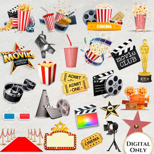Movie Clipart - Etsy