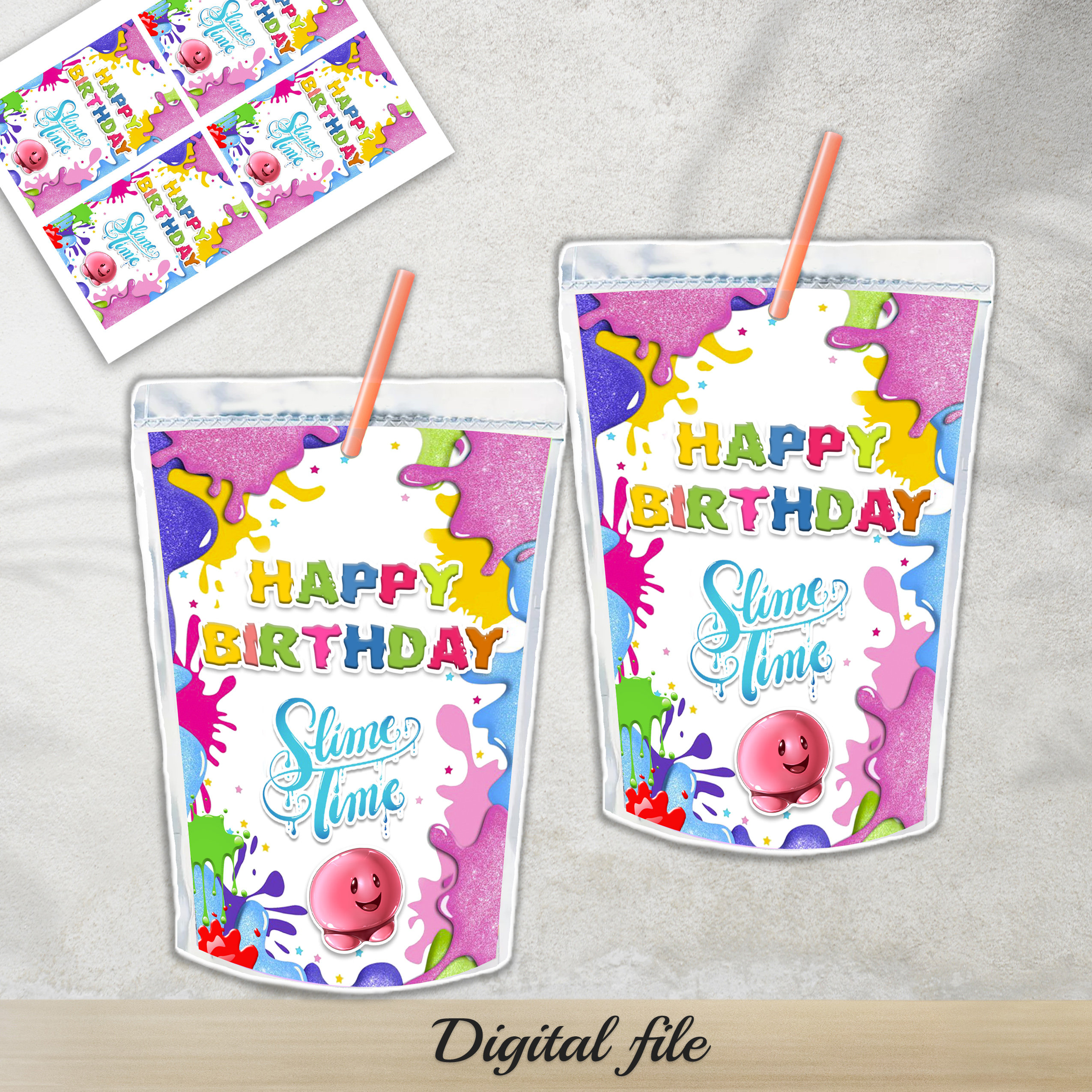Slime Party Kit Digital, Slime Birthday Party, Slime Party Package ...