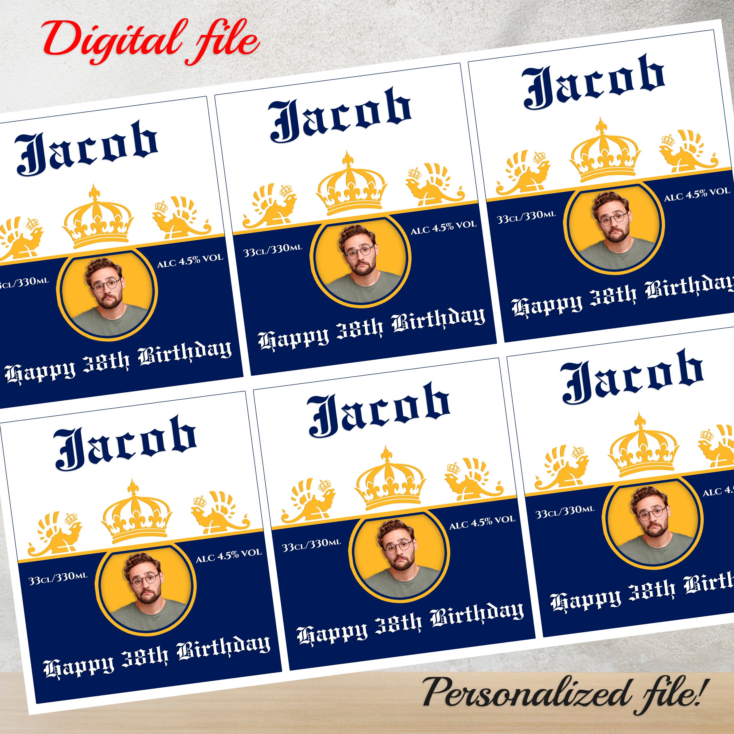 Personalized Beer Label Digital File, Bachelor Labels, Custom Beer ...