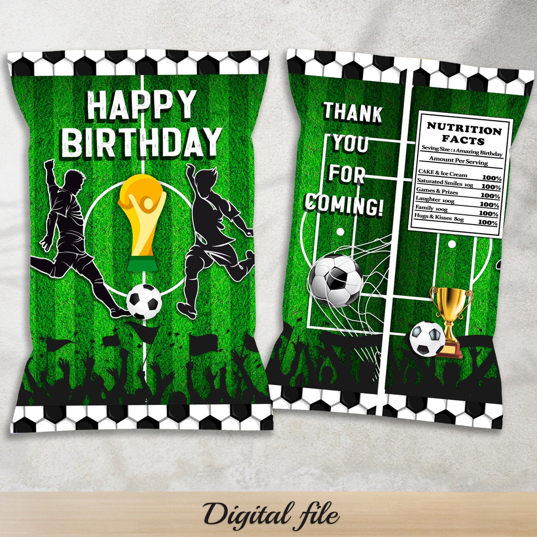 Soccer Chip Bag, Soccer Birthday Party Football, Sport Birthday ...