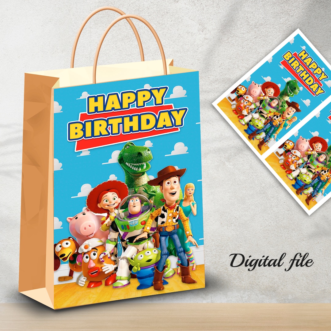 Toy Story Gift Bag Labels, Toy Story Labels for Party Favor Bags, Toy ...
