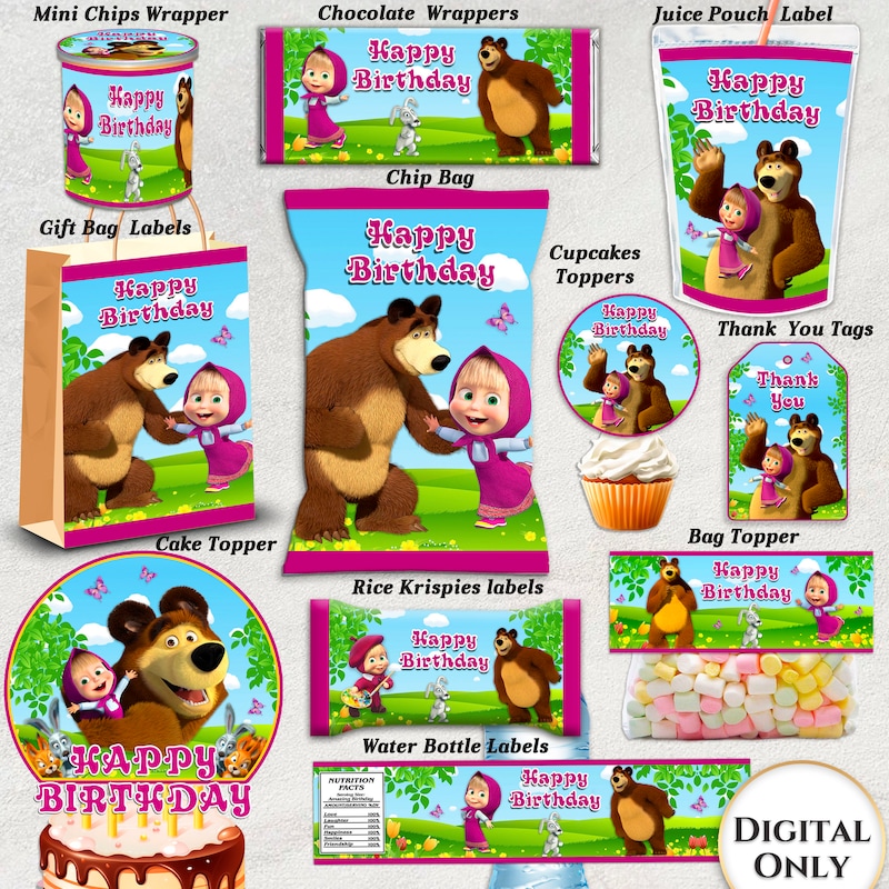 Masha and Bear Birthday Party Decor - Etsy